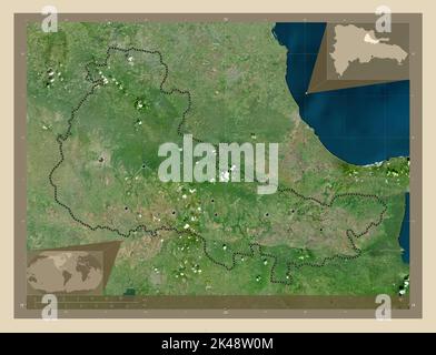 Duarte, province of Dominican Republic. High resolution satellite map ...