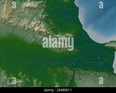 Duarte, province of Dominican Republic. Colored elevation map with ...