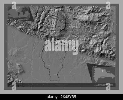 Salcedo, province of Dominican Republic. Bilevel elevation map with ...