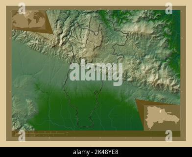Salcedo, province of Dominican Republic. Colored elevation map with ...