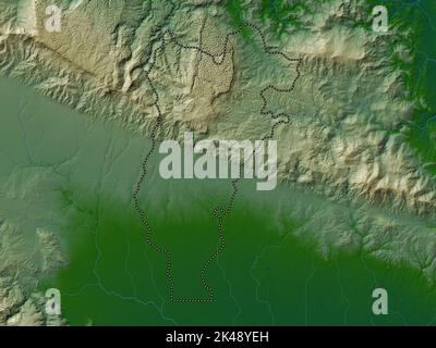 Salcedo, province of Dominican Republic. Colored elevation map with ...