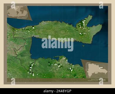 Samana, province of Dominican Republic. High resolution satellite map ...