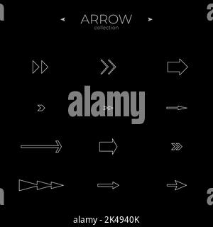 Premium set of arrow line. Universal Arrow icon. Modern vector symbols. For Apps. Vector ...