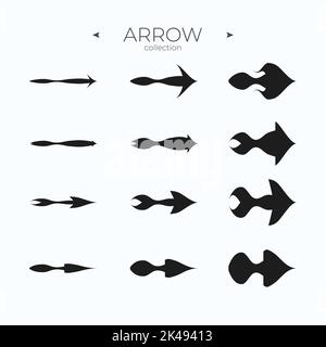 Premium set of arrow line. Smooth arrow symbol collection. Thin line style. For Apps. Vector ...