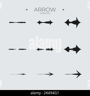 Premium set of arrow line. Smooth arrow symbol collection. Arrow basic UI elements. For Web ...