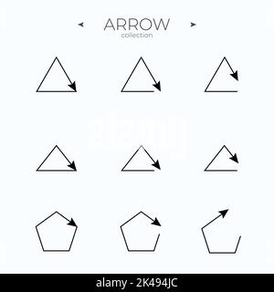 Premium set of arrow line. Smooth arrow symbol collection. Arrow basic UI elements. For Web ...