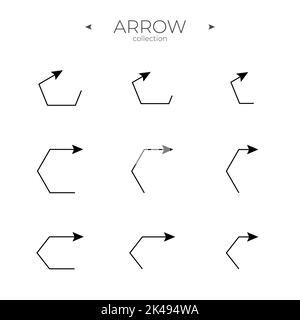 Premium set of arrow line. Smooth arrow symbol collection. Thin line style. For Apps. Vector ...