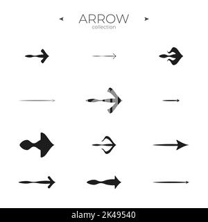 Premium set of arrow line. Smooth arrow symbol collection. Arrow basic UI elements. For Web ...