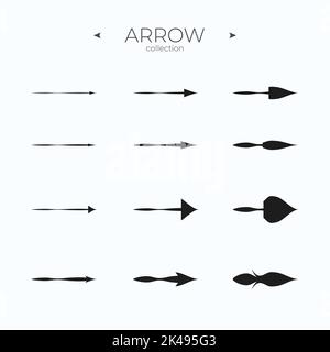 Simple set of arrow icons. Smooth arrow symbol collection. Modern vector symbols. For Apps ...