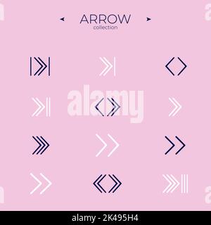 Simple set of arrow icons. Smooth arrow symbol collection. Modern vector symbols. For Apps ...
