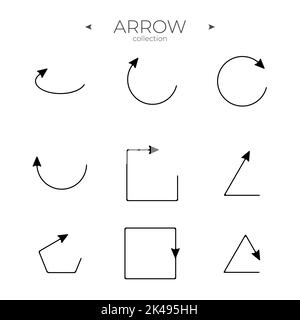 Simple set of arrow icons. Smooth arrow symbol collection. Modern vector symbols. For Apps ...