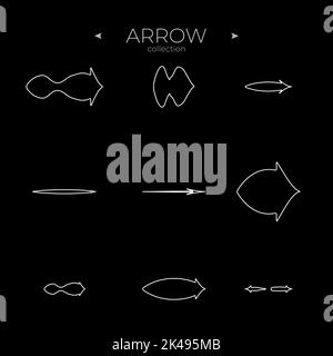 Simple set of arrow icons. Universal Arrow icon. Arrow basic UI elements. For Web Graphics ...