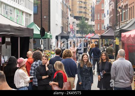 Leather Lane Market, Hatton Garden, Camden, London Stock Photo - Alamy