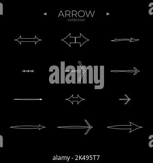 Premium set of arrow line. Universal Arrow icon. Arrow basic UI elements. For Apps. Vector Stock ...