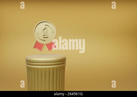 Beautiful abstract illustrations first 1 Badge symbol icons on a column ...