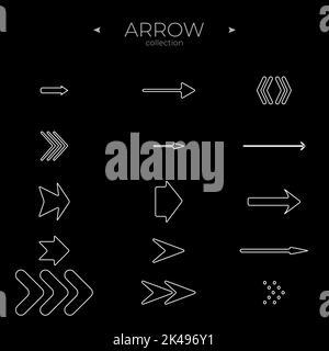 Premium set of arrow line. Universal Arrow icon. Arrow basic UI elements. For Apps. Vector Stock ...