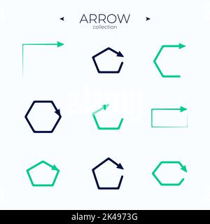Smooth Line Icons. Smooth arrow symbol collection. Arrow basic UI elements. To use in web and ...