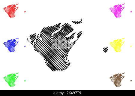 Angoche island (Republic of Mozambique, Indian Ocean) map vector ...