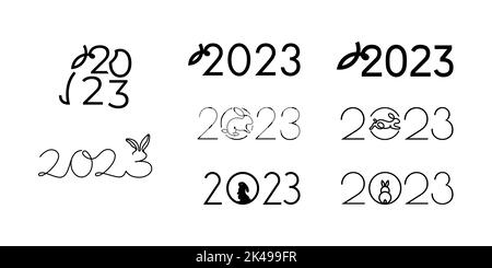 Set of 2023 number design template. Collection of 2023 Happy New Year ...