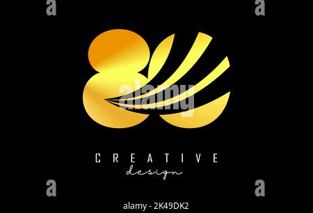 Golden Creative number 365 logo with leading lines and road concept ...