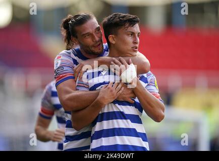 Tom McIntyre #5 of Reading celebrates after the game during the Sky Bet ...