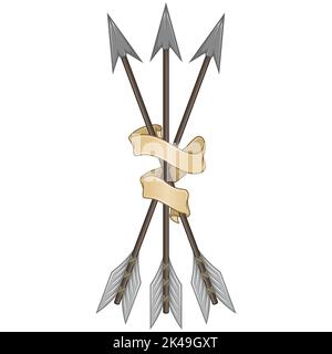 Vector Design of Three Arrows Wrapped in Ribbon, Arrows wrapped in ...