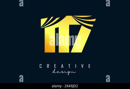 Creative number 117 logo with leading lines and road concept design ...