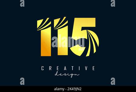 Creative number 115 logo with leading lines and road concept design ...