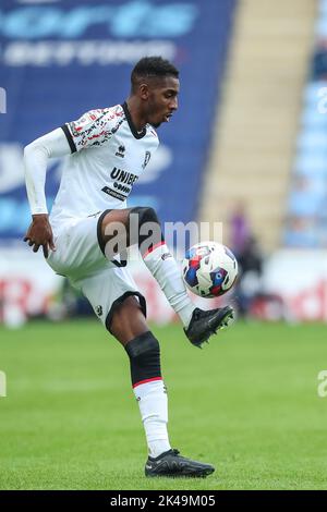 Isaiah Jones #2 of Middlesbrough controls the ball during the Sky Bet ...