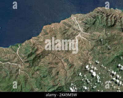 Oecusse, municipality of East Timor. High resolution satellite map ...