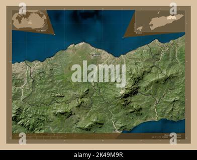 Baucau, municipality of East Timor. Low resolution satellite map ...