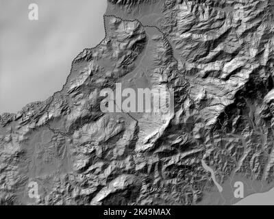Bobonaro, municipality of East Timor. Bilevel elevation map with lakes ...