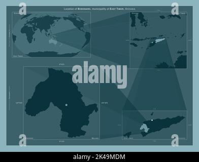 Dili, municipality of East Timor. Diagram showing the location of the ...