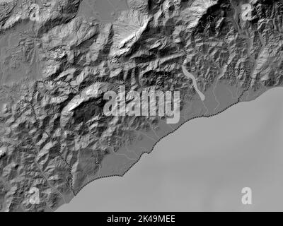 Covalima, municipality of East Timor. Bilevel elevation map with lakes ...