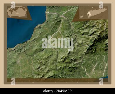 Bobonaro, municipality of East Timor. Low resolution satellite map Stock Photo - Alamy