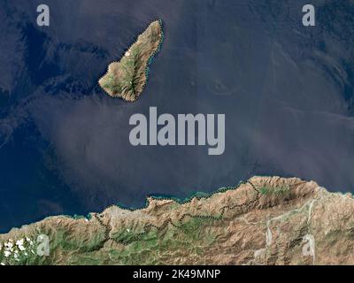 Dili, municipality of East Timor. High resolution satellite map ...