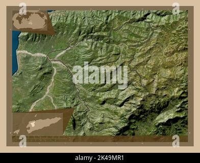 Ermera, municipality of East Timor. Low resolution satellite map ...