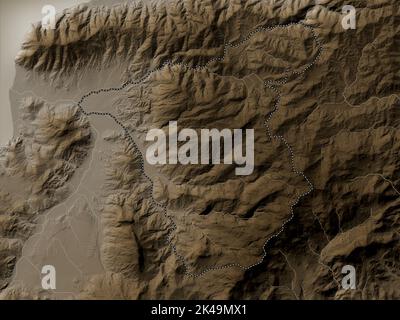 Ermera, municipality of East Timor. Elevation map colored in wiki style ...
