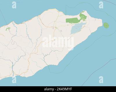 Lautem, municipality of East Timor. Open Street Map. Locations of major ...