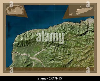 Liquica, municipality of East Timor. Low resolution satellite map ...