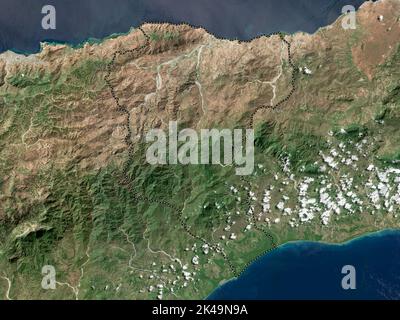 Manatuto, municipality of East Timor. High resolution satellite map ...