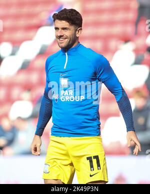 Preston North End's Robbie Brady (left) and Sheffield United's Hamza ...