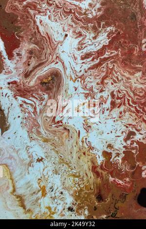 Red and white marble abstract background. Decorative acrylic paint ...