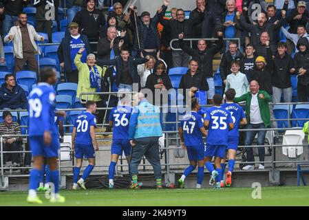 Callum Robinson of Cardiff City celebrates 1-2 win after the Carabao ...