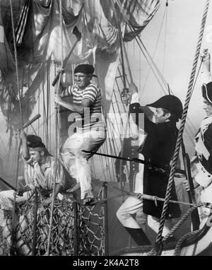 Dirk Bogarde (right), on-set of the British Film, "H.M.S. Defiant", U.S ...