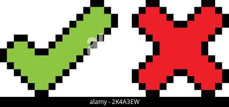 Check mark pixel art icons Stock Vector Image & Art - Alamy