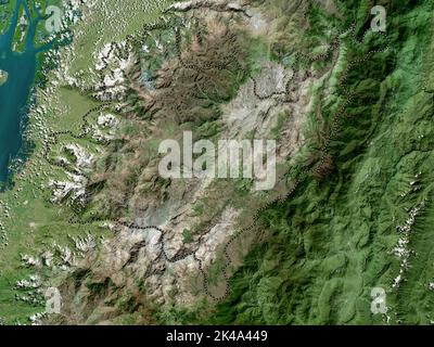 Azuay, province of Ecuador. High resolution satellite map. Locations ...