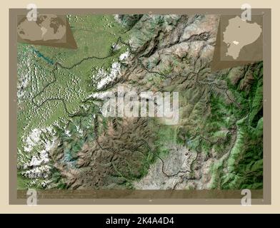 Canar, province of Ecuador. High resolution satellite map. Locations ...