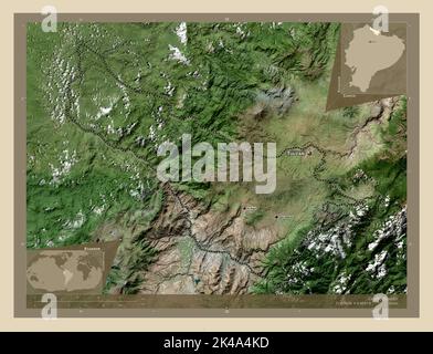 Carchi, province of Ecuador. High resolution satellite map. Corner ...