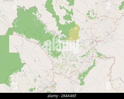 Carchi, province of Ecuador. Open Street Map. Locations of major cities ...